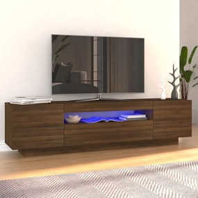 TV skříňka s LED osvětlením hnědý dub 160 x 35 x 40 cm