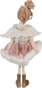Dekorativní figurka anděl v růžových šatičkách - 9*3*18 cm