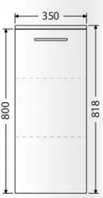 Intedoor nízká doplňková skříň s košem na prádlo,1 dveře, UNI SN 82/35 1D K Varianta: 25 Dub Gladstone tabákový