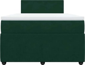 Box spring postel s matrací tmavě zelená 120 x 200 cm samet 3290007