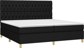 Box spring postel s matrací černá 200x200 cm textil 3142603