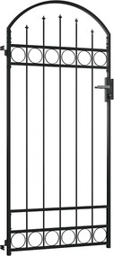 Plotová brána ASSEN s klenutým vrcholem ocelová 89 x 200 cm černá 145750