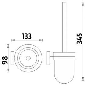 NIMCO UN 13094WN-26 - Nástěnná WC štětka UNIX matné sklo/lesklý chrom