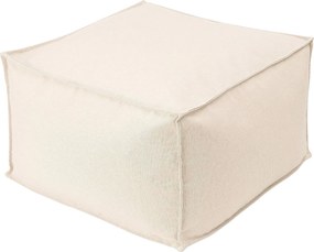 Zahradní puf barva krémová látka venkovní, pletený vzor