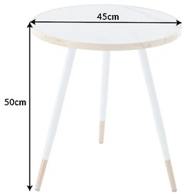 Designový konferenční stolek Laney 45 cm bílý