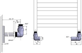 Sapho Corner Simply připojovací sada ventilů triaxiální pravé provedení černá mat CP130BS