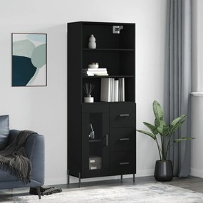 Skříň highboard černá 69,5 x 34 x 180 cm kompozitní dřevo
