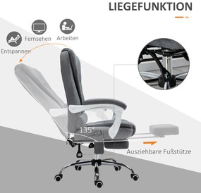 Kancelářská židle Vinsetto s masážní funkcí, výškově nastavitelná, ergonomická kancelářská židle s funkcí polohování, vyhřívání, podnožka| Aosom