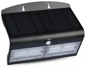 V-Tac | LED Solární nástěnné svítidlo se senzorem LED/7W/3,7V 4000K IP65 černá | VT0776