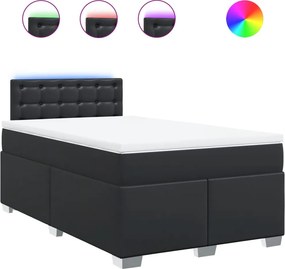 Box spring postel s matrací černá 120x190 cm umělá kůže 3288412