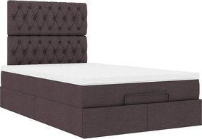 Osmanský rám postele s matrací tmavě šedá 120x200cm textil 3314082