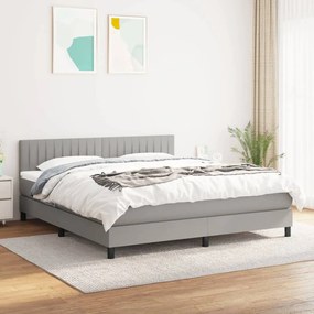 Box spring postel s matrací světle šedá 160 x 200 cm textil,  3140225