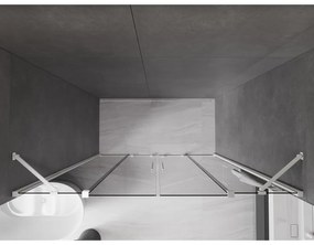 Mexen Velar Duo, posuvné sprchové dveře do otvoru 170 cm, 8mm šedé sklo, bílá matná, 871-170-000-42-20