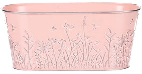 Obal na květiny kovový -truhlík - barva růžová OK6352-PINK