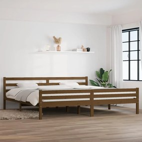 Rám postele medově hnědý masivní dřevo 180x200 cm Super King - Default Title