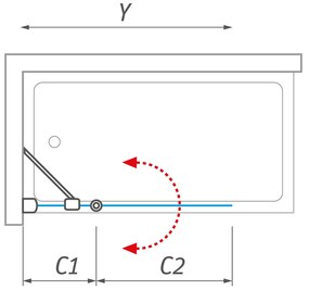 Vanová zástěna oboustranně otevíratelná s pevnou částí BVL(P)2 1505 mm 880–890 Transparent O 1505 × 890 Brillant Univerzální 450-460 430 290-9000000-00-02