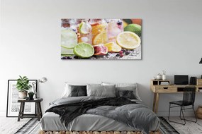 akrylový obraz Sklenice ovocný koktejl ledu 140x70 cm