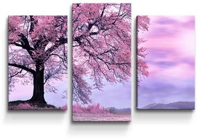 Sablio Obraz - 3-dílný Růžový strom - 75x50 cm