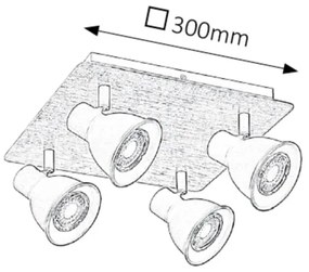 Rabalux 5905 - Bodové svítidlo MAC 4xGU10/35W/230V