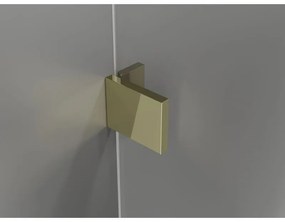 Mexen Lunar T, sklápěcí sprchový kout levý 110 x 110 cm, 8mm čiré sklo, zlatý profil, 834T-110-110-50-00-L