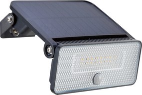 Nástěnný solární LED reflektor s det. pohybu, 8 W, 1000 lm, IP54, teplá bílá