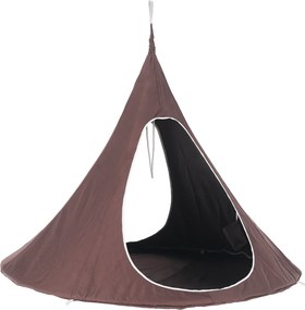 Závěsné houpací křeslo, šedohnědá TAUPE, KLORIN NEW TYP 2 BIG SIZE CACOON HAMMOCK
