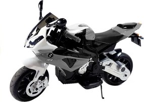 LEAN CARS Elektrická motorka pro děti BMW S1000RR stříbrná tříkolová