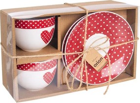 Porcelánový šálek s podšálkem TEČKA 280 ml 2 ks