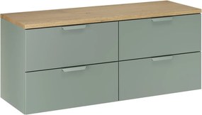 Zelená skříňka se zásuvkami 120 cm do koupelny (SET-ASG B CREMONA 120CM)