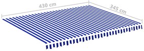 Náhradní plachta na markýzu modro-bílá 4,5 x 3,5 m