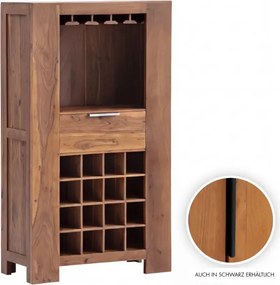 furniture-nabytek.cz - Vysoká komoda s vinotékou Osbon - Stříbrné úchytky