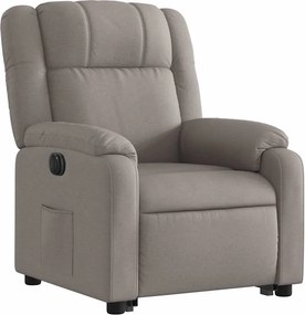 Elektrické zvedací polohovací křeslo taupe textil 3205234