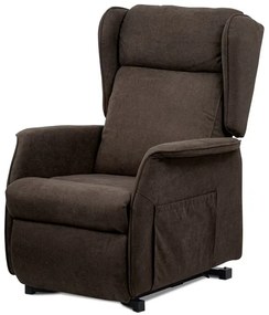 Polohovací křeslo, elektrické kabelové ovládání, hnědá, látka, TV-1190 BR2 Barva: Hnědá