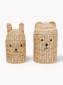 Sada ručně vyrobených skladovacích košů s víky Bear & Rabbit, 2 díly