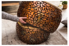 Massive home | 2SET konferenční stolek STONE MOSAIC 65 CM měděný