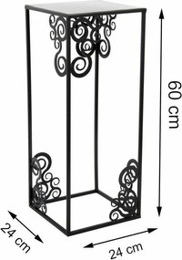 STOJAN NA KVĚTINÁČ FRAME 60X24X24 CM ČERNÁ