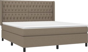 Box spring postel s matrací a LED taupe 180x200 cm textil 3138577