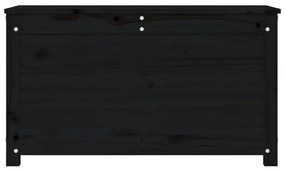 Úložný box černý 80x40x45,5 cm masivní borové dřevo - Default Title