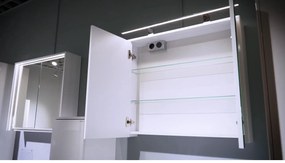 Kingsbath Livorno Structure White 70 zrcadlová skříňka do koupelny s LED osvětlením