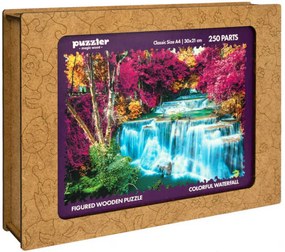 _Ostatní 1_ PUZZLER DŘEVO Barevný vodopád 30x21cm dekorativní skládačka 250 dílků 5714333