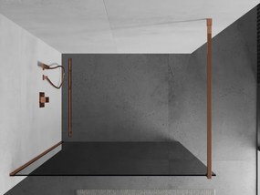 Mexen Kioto sprchová zástěna 90x200 cm 8 mm, profil růžové zlato, šedé sklo, 800-090-101-60-40