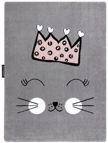 Dywany Łuszczów Dětský kusový koberec Petit Cat crown grey ROZMĚR: 200x290