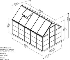Polykarbonátový skleník Palram hybrid 6x10