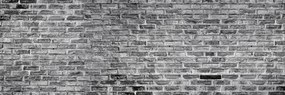 DIMEX | Fototapeta do kuchyně Šedá cihlová zeď KI-180-300 | 180 x 60 cm | šedá, černá