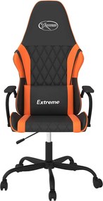 Herní židle černá a oranžová umělá kůže 3143781