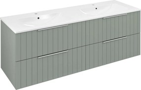 Sapho Cirasa - Umyvadlová skříňka Strip 140x52x46 cm, 4x zásuvka, verde CR141-4444S-21
