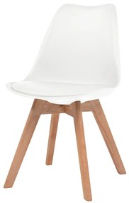 Bílá židle s dubovými nohami KRIS