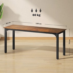 HOMCOM Stůl, počítačový stůl, rustikální design, spousta místa, dřevotříska, hnědá