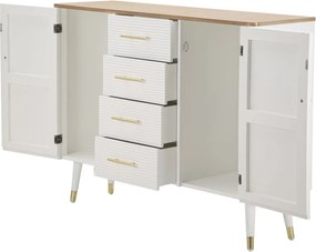 Komoda Matera 117 cm bílá/hnědá