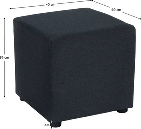 Taburet, látka Twist, tmavě šedá, REGOR